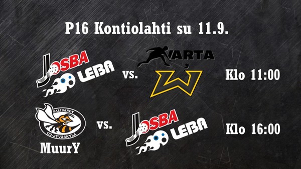 Josba Juniorit ry - P16 kotiavauksessa sunnuntaina 11.9. Kontiolahdella